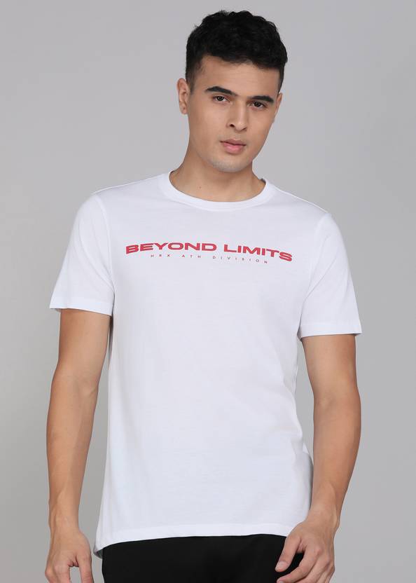 HRX by Hrithik Roshan Typography Men Round Neck White T-Shirt - Buy HRX ...