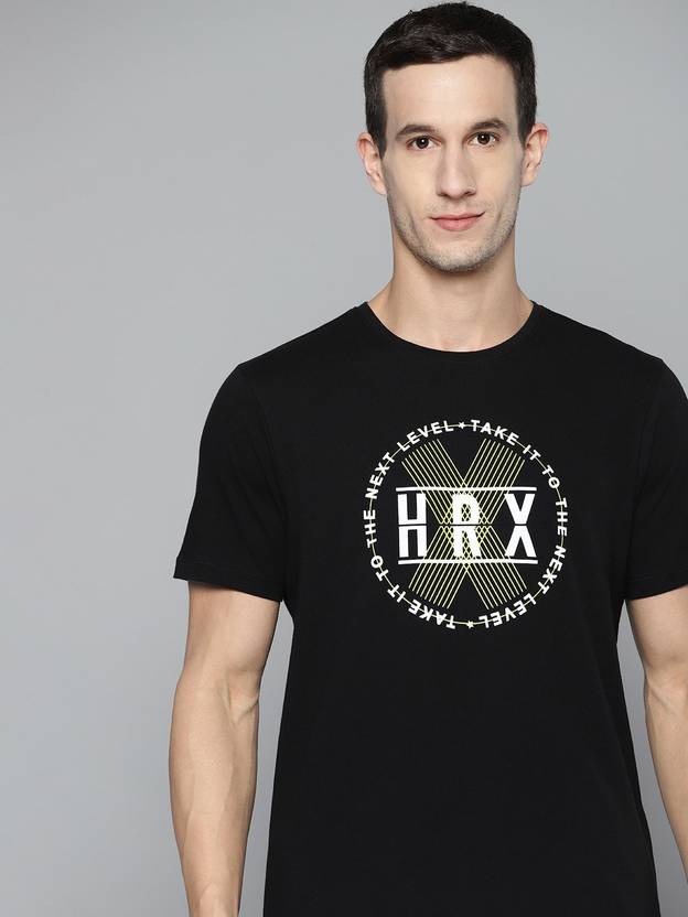 HRX by Hrithik Roshan Typography Men Round Neck Black T-Shirt - Buy HRX ...