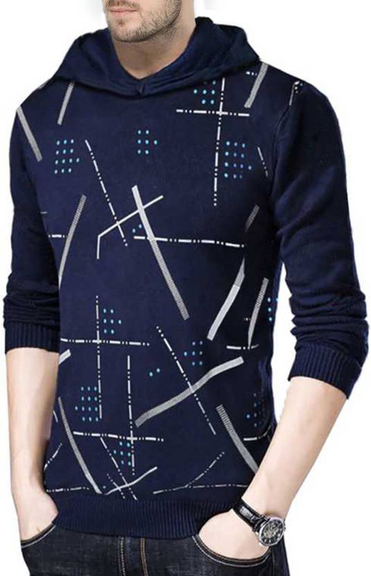 TRIPR Printed Men Hooded Neck Dark Blue T-Shirt - Buy TRIPR Printed Men ...