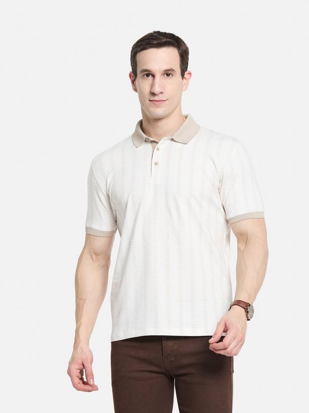 Octave Self Design Men Polo Neck Grey T-Shirt - Buy Octave Self Design ...