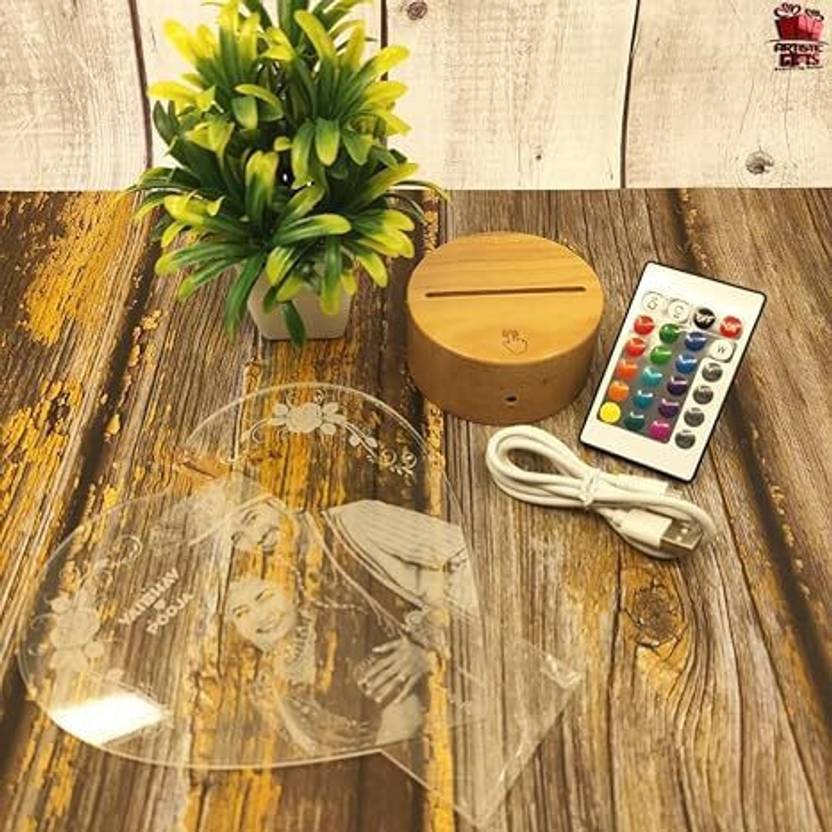 BeamCarft LoveGlow Personalized 3D LED Lamp LumiHeart Engraved LED ...