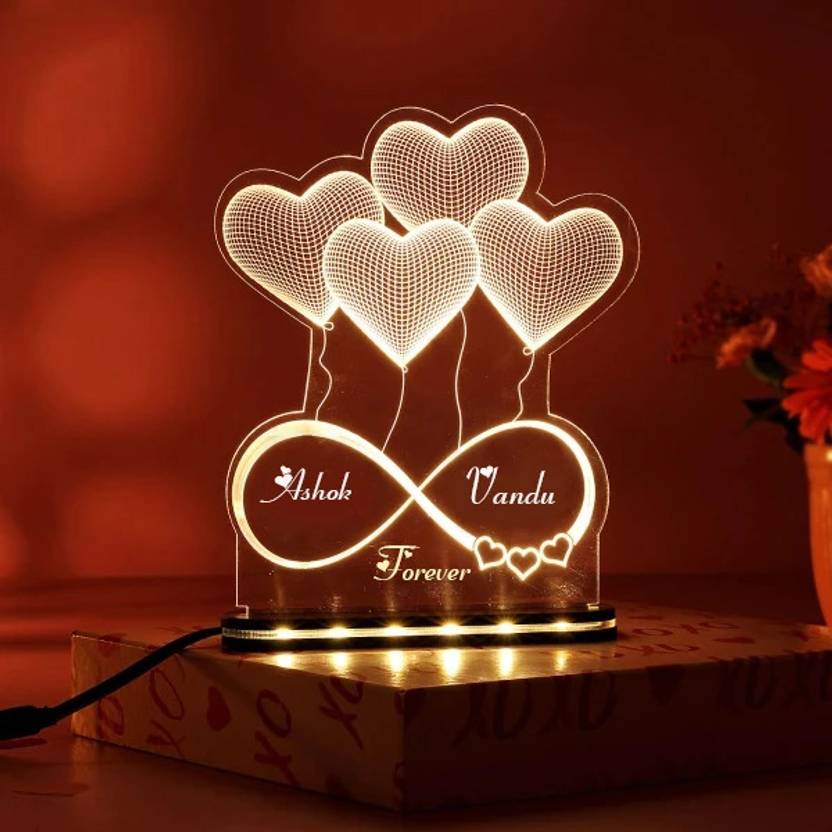 iMPACTGift 3D Personalized Name Engraved Acrylic LED lamp Gifts for Her ...