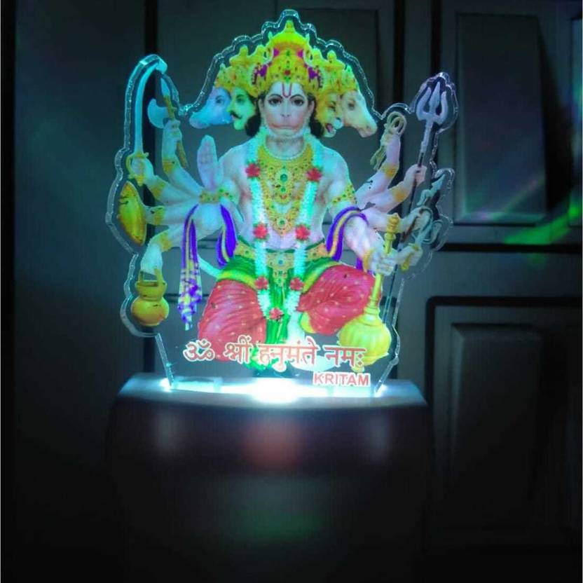 KRITAM Hanuman ji 3D Illusion LED Night Lamp decoration Lighting Table ...