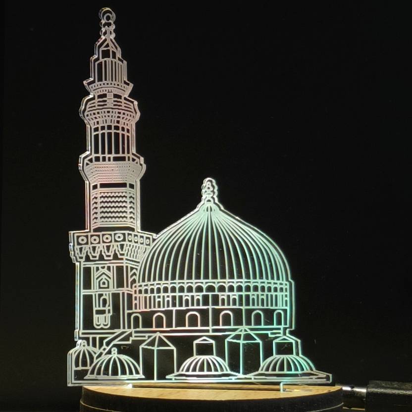 SKOAL MAKKAH MADINA Acrylic USB 3D Illusion RGB 7 Colour Changing LED ...