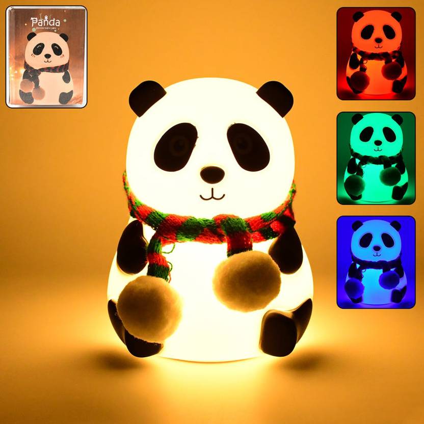 DeoDap 7-Color LED Panda Silicone Night Lamp Touch Sensor Light for ...