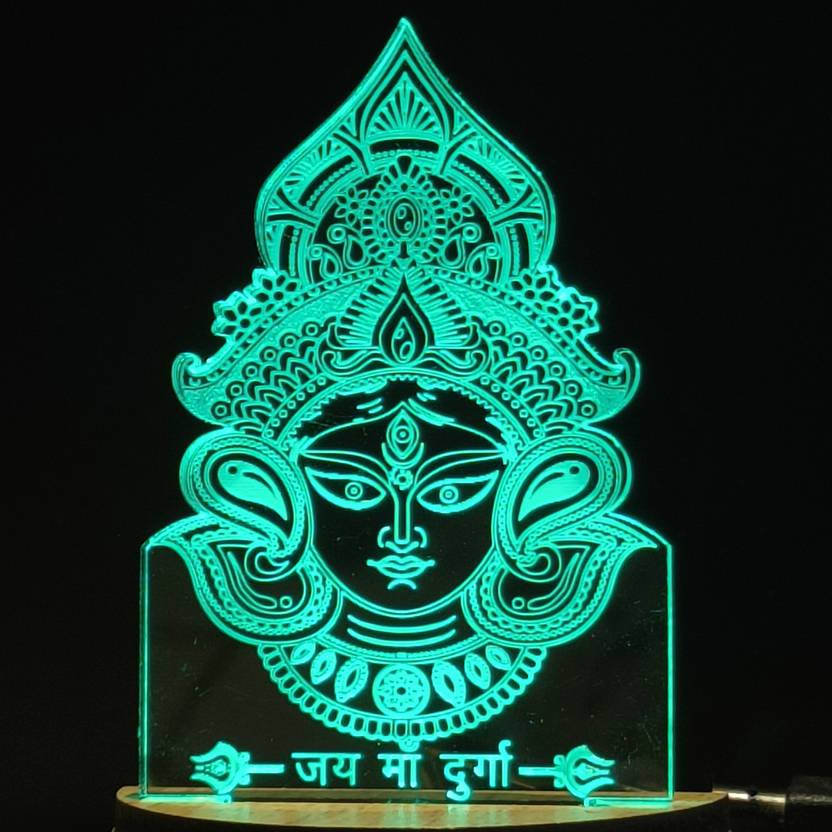 Red Robin DURGA MAA Acrylic USB 3D Illusion RGB 7 Colour Changing LED ...