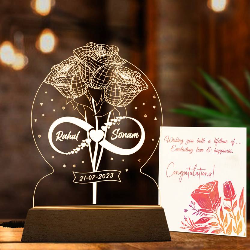 YDF VISION Customize LED Acrylic Lamp for Wedding Anniversary ...