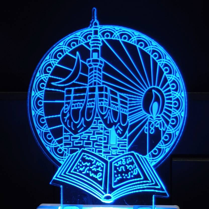 Gadgets World ISLAMIC MASJID QURAN Acrylic 3D Illusion RGB 7 Colour ...
