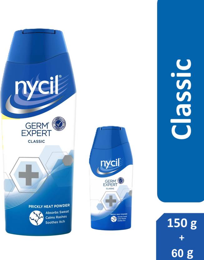 NYCIL Germ Expert Prickly Heat Powder Classic (Get Classic 60 g Extra ...