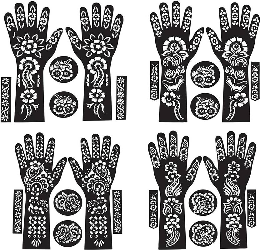 IVANA'S Ivana's Full Hand Mehndi Stencil Design Full Hand Set (FL-05 ...