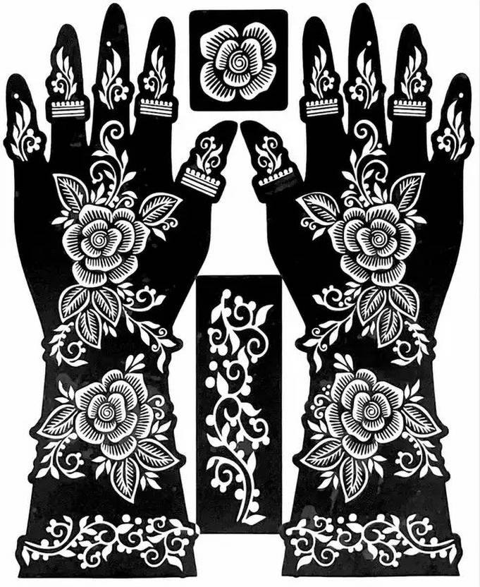 Nazry MGEDGE Mehendi Stencil | Mehendi Sticker Design | Henna Sticker ...