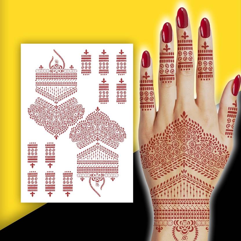 voorkoms Beautiful Mandala Mehndi Sticker For All Events, Women, Girls ...