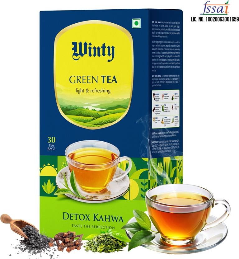 Winty Kahwa Green Tea | Herbal Infusion for Detox, Headache Relief ...