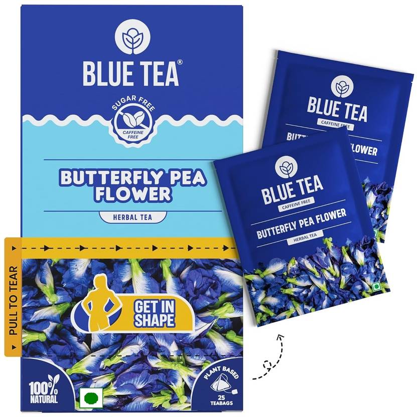BLUE TEA Butterfly Pea Flower Tea - 25 Tea Bags | Weight Management ...