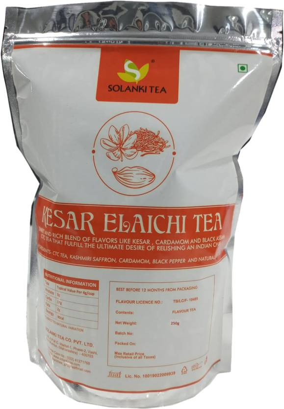 solanki tea Kesar elaichi Flavour tea (250 g) Saffron, Cardamom Tea ...
