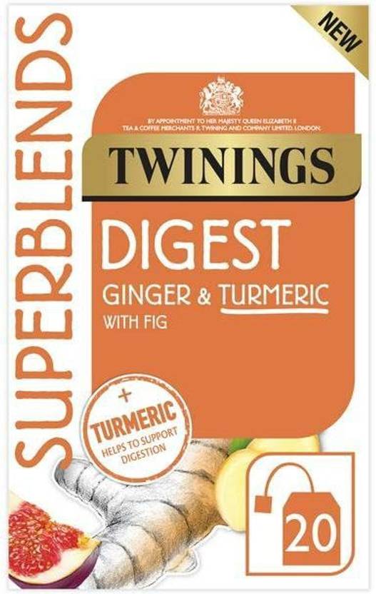 TWININGS Superblends Digest Ginger & Turmeric Flavor With Fig 20 Tea ...