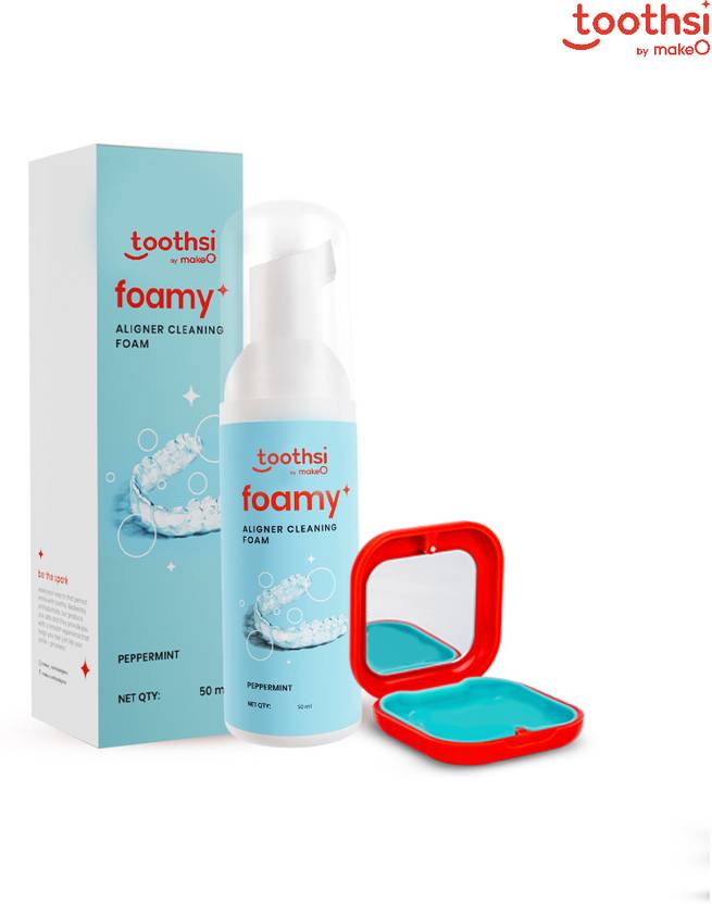 Toothsi Aligner Case & Cleaning Foam Combo | Travel-Friendly & Hygienic Storage Teeth Whitening ...