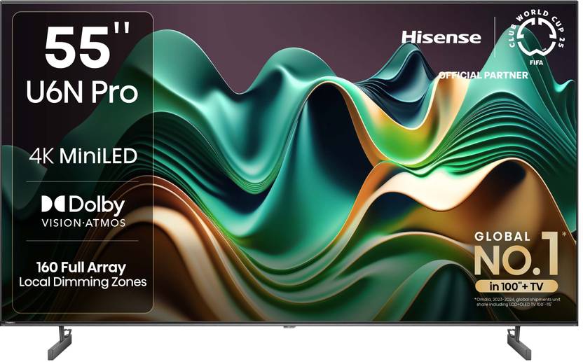Hisense U6N Pro 140 cm (55 inch) Ultra HD (4K) Mini LED Smart VIDAA TV ...