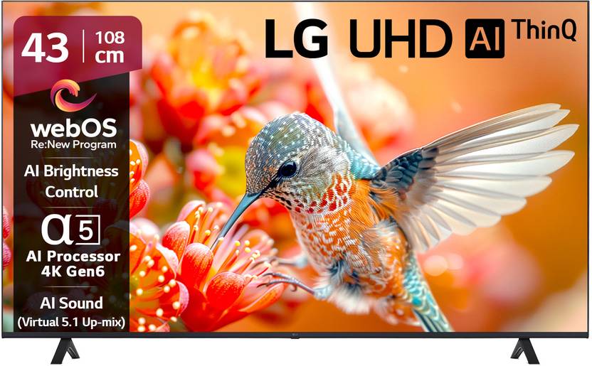 LG UR7500 108 cm (43 inch) Ultra HD (4K) LED Smart WebOS TV with Alpha5 ...