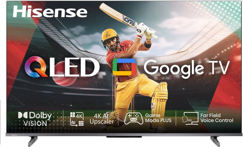 Hisense E68N 108 cm (43 inch) QLED Ultra HD (4K) Smart Google TV with Dolby Vision Far Field ...