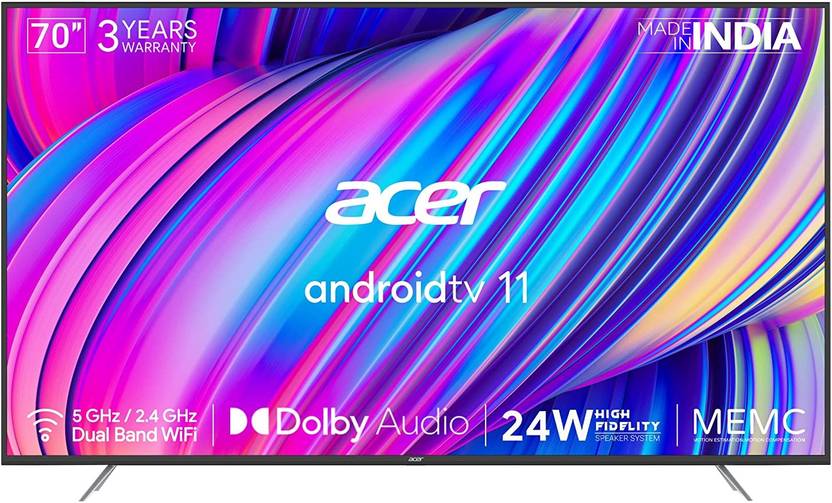 Acer XL Series 178 cm (70 inch) Ultra HD (4K) LED Smart Android TV with ...