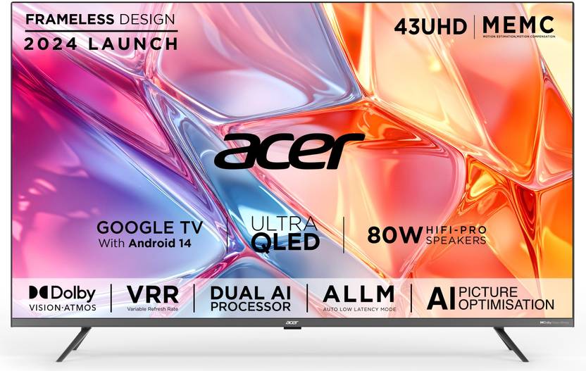 Acer Super Series 108 cm (43 inch) QLED Ultra HD (4K) Smart Google TV ...
