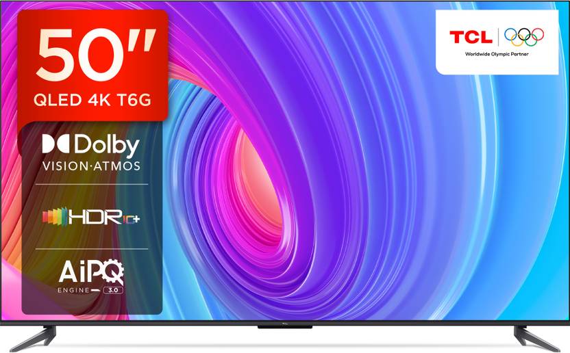 TCL T6G 126 cm (50 inch) QLED Ultra HD (4K) Smart Google TV with Hands ...