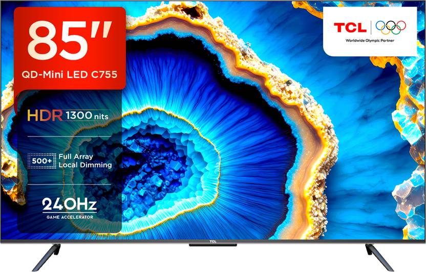 TCL C755 215 cm (85 inch) Ultra HD (4K) Mini LED Smart Google TV with ...
