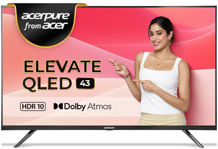 acerpure by Acer Elevate Tv 108 cm (43 inch) QLED Ultra HD (4K) Smart Google TV with Bezel-Less ...