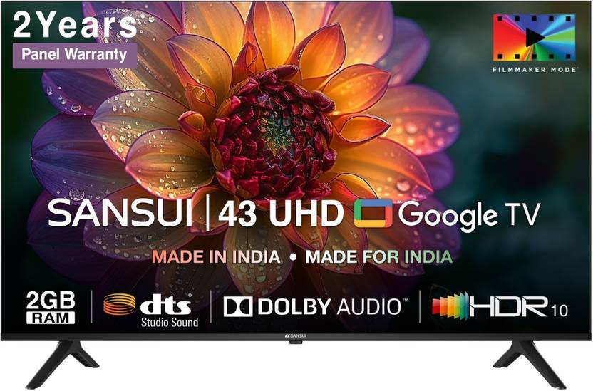 Sansui 109 cm (43 inch) Ultra HD (4K) LED Smart Google TV with Zen ...