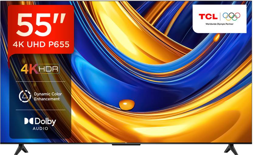 TCL P655 139 cm (55 inch) Ultra HD (4K) LED Smart Google TV with T ...