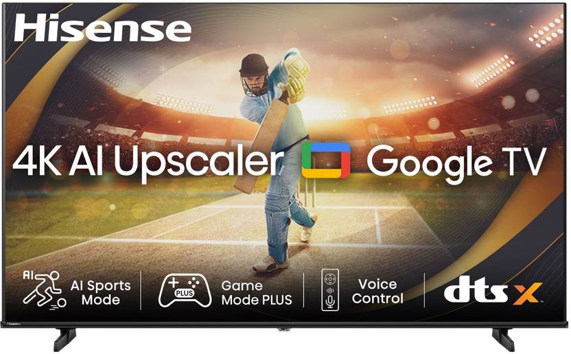 Hisense E6N 108 cm (43 inch) Ultra HD (4K) LED Smart Google TV with Dolby Vision Atmos, Dts ...