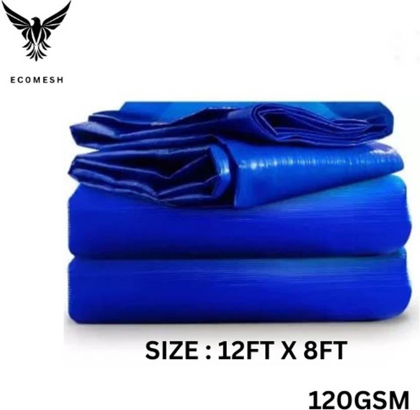 ECOMESH 12FT X 8FT, 120 GSM / Heavy Duty Waterproof Tarpaulin Sheet ...