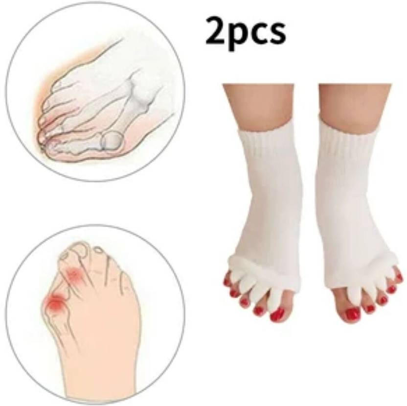 Digital Shoppy Five Toes Separators Foot Alignment Straightener Socks ...