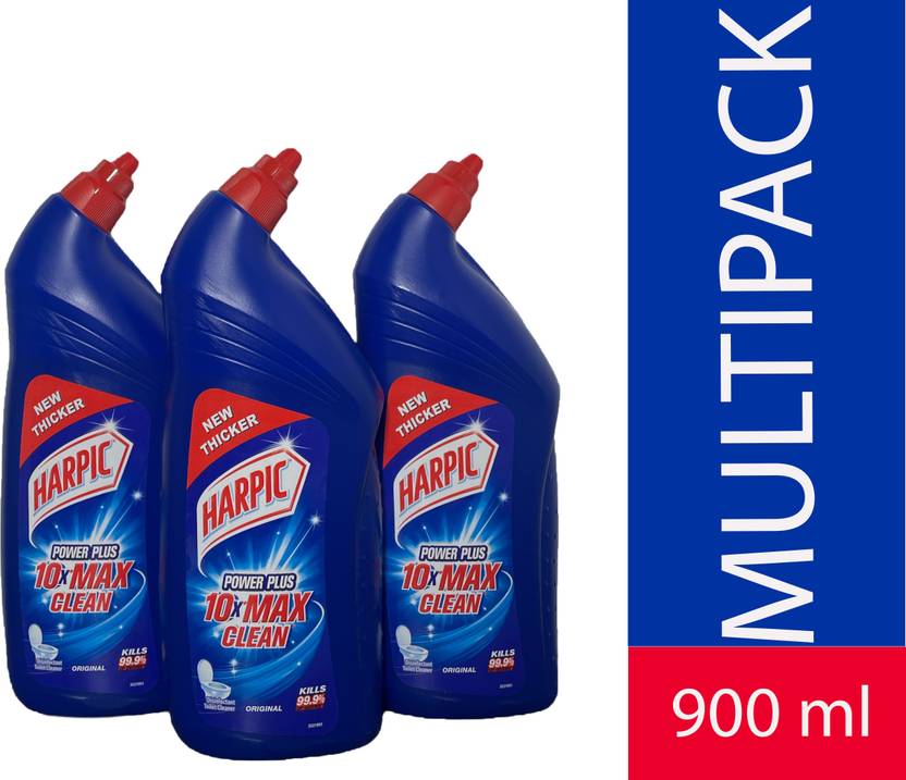 Harpic New Thicker power plus 10x max clean toilet disinfectant cleaner pack of 3 Liquid Toilet ...