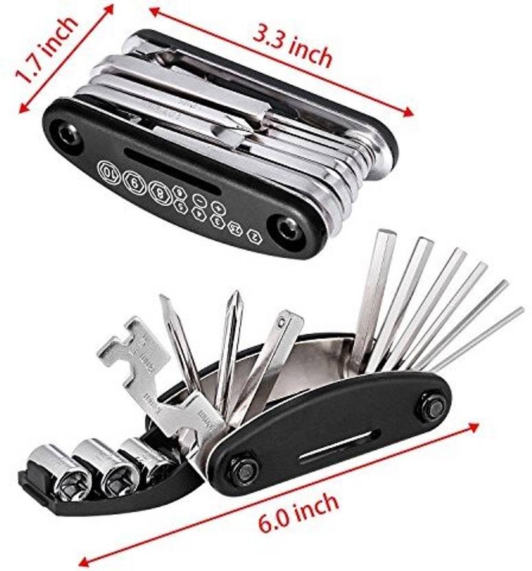 Nexshop Bike Repair Tool Kit, 16 in 1 Bicycle Multitool with Bike Cycling Cycle repair tool kit ...