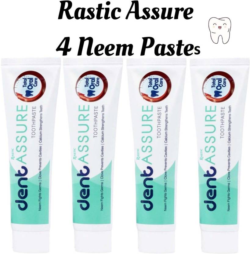 Rastic Assure Dent Neem Tulsi And Pudina Toothpaste Pack of 4 Lid.306 ...