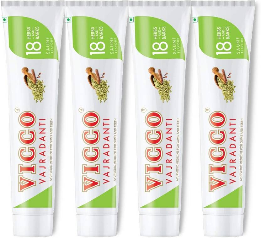 VICCO Vajradanti Ayurvedic Paste-160g-Saunf Flavour-Pack of 4 ...