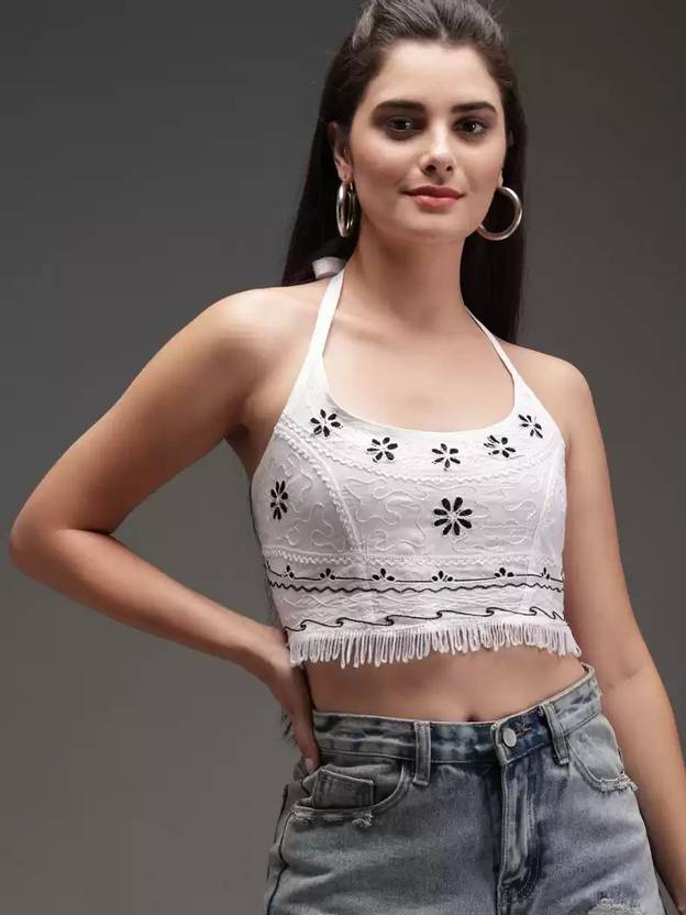 TANDUL Casual Solid Women White Top - Buy TANDUL Casual Solid Women ...