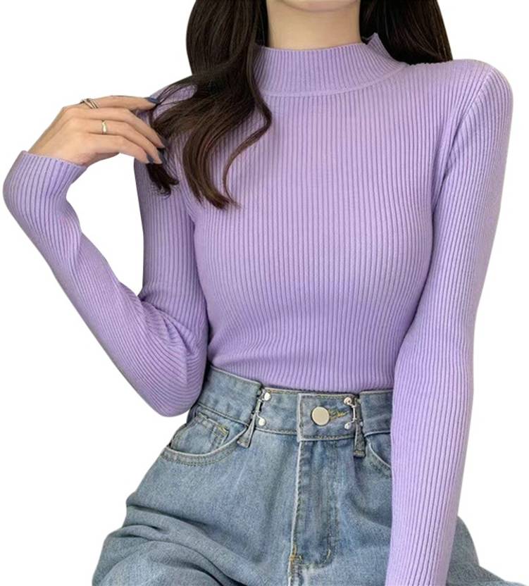Queen Street Casual Solid Women Purple Top - Buy Queen Street Casual ...
