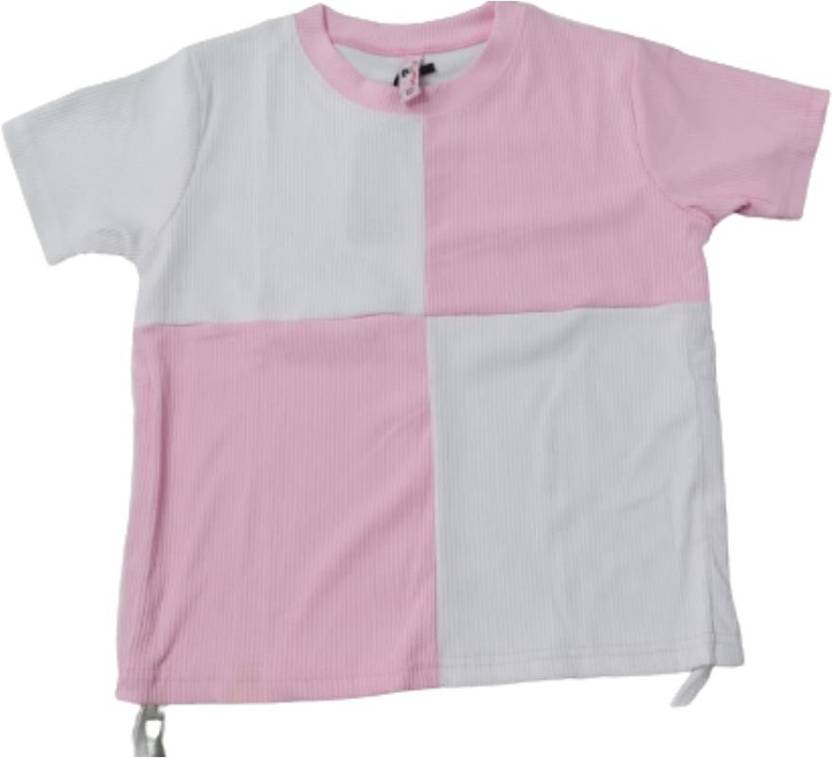 JFHJ Casual Color Block Women Pink, White Top - Buy JFHJ Casual Color ...