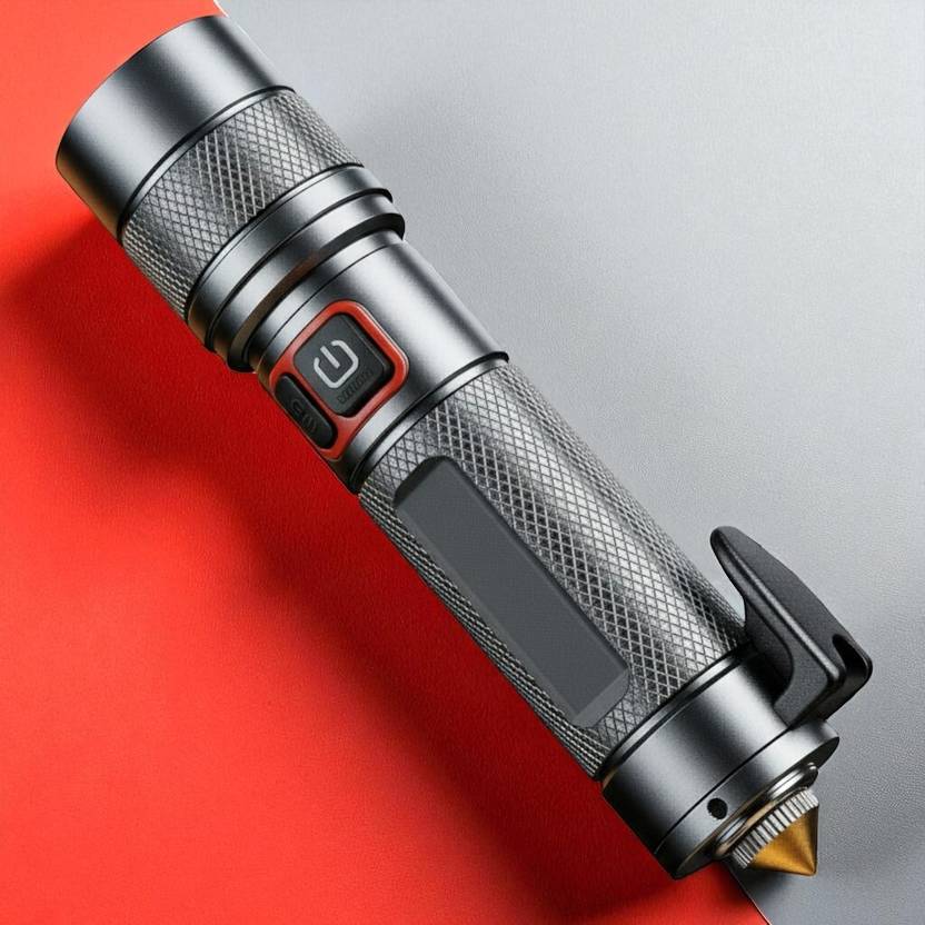 Sagaft X307 Premium Rechargeable Torch – Metal Grip, Glass Breaker ...