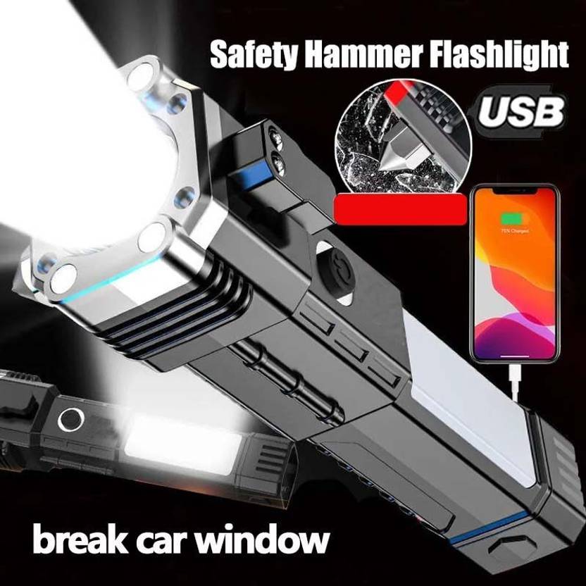 HumBiG ™3W LED Torch Magnets,Window Glass and Seat Belt Cutter 4 Modes ...