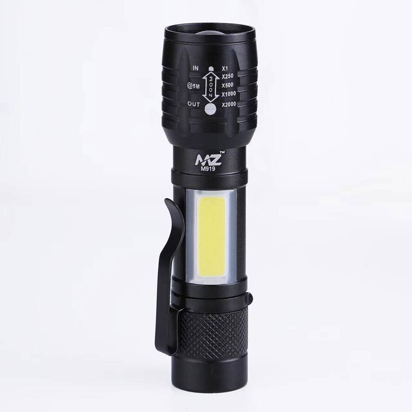 MZ M919 (ZOOMABLE LED METAL ) with SOS Function, 25W Laser COB, 500mAh ...