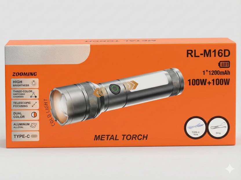 PICSTAR M16D Long Range Laser LED Torch with Digital Display Torch ...