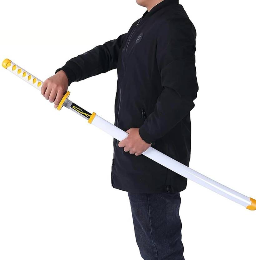 Mubco Demon Slayer Agatsuma Zenitsu Katana Wooden Blade Cosplay Anime ...