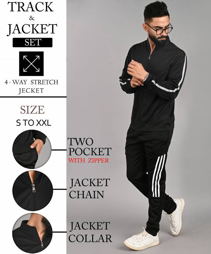 Foxter Solid Men Track Suit - Buy Foxter Solid Men Track Suit Online at ...