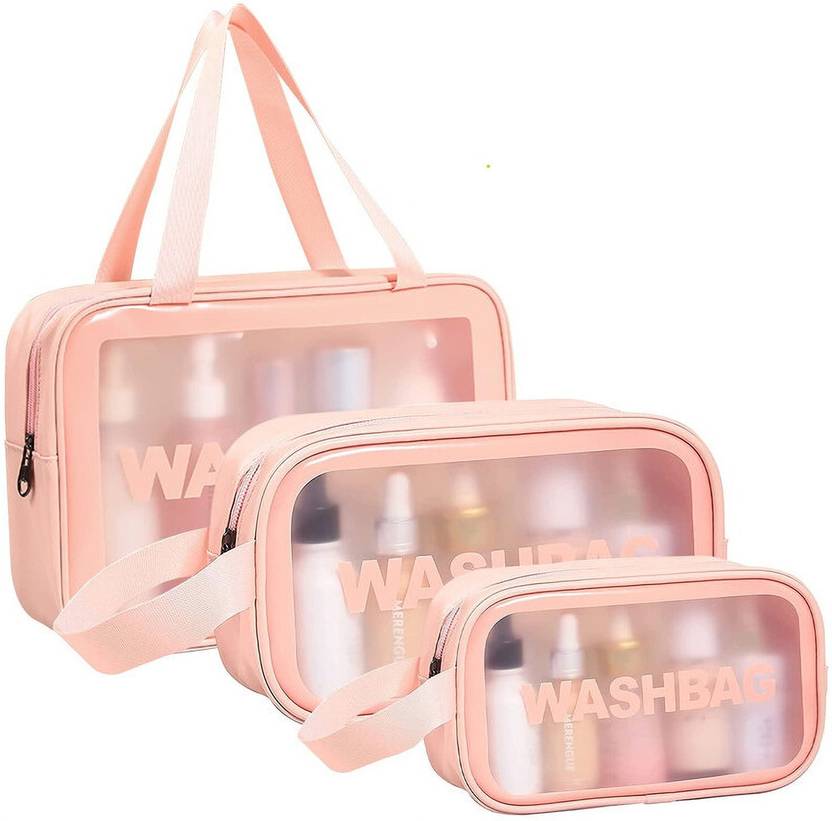 I Dote Clear Travel Bag for Makeup & Perfume Pink - Price in India ...
