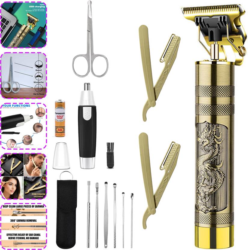 Virth Men's 5 IN1 Stylish Ear Cleaning Kit ,Straight Razor, Nose ...