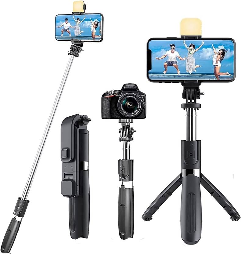 NAFA 3-in-1 Convertible Tripod with Fill Light-Rotating Phone Holder ...